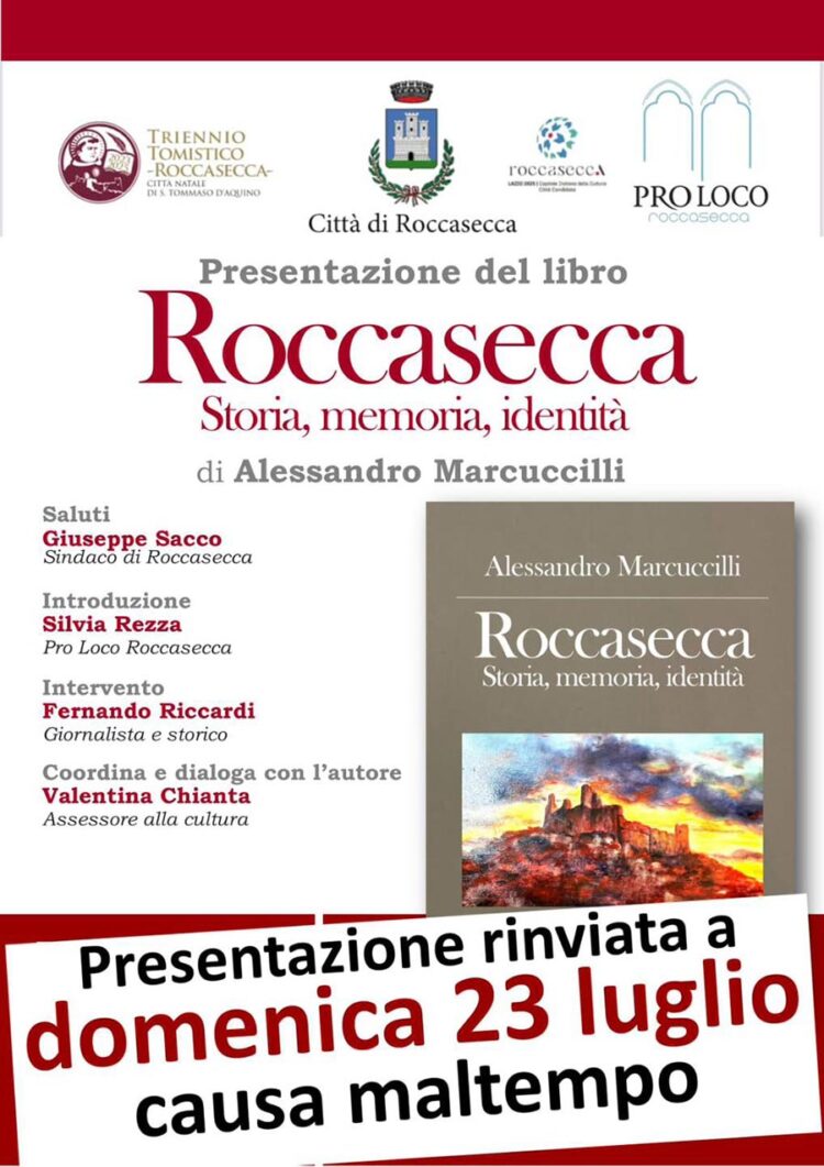 Presentazione libro ''Roccasecca. Storia, memoria, identità ...