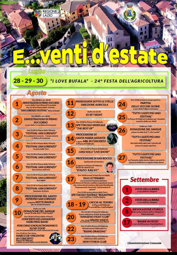 Amaseno Estate 2023 - Benvenuti in Ciociaria in provincia di Frosinone