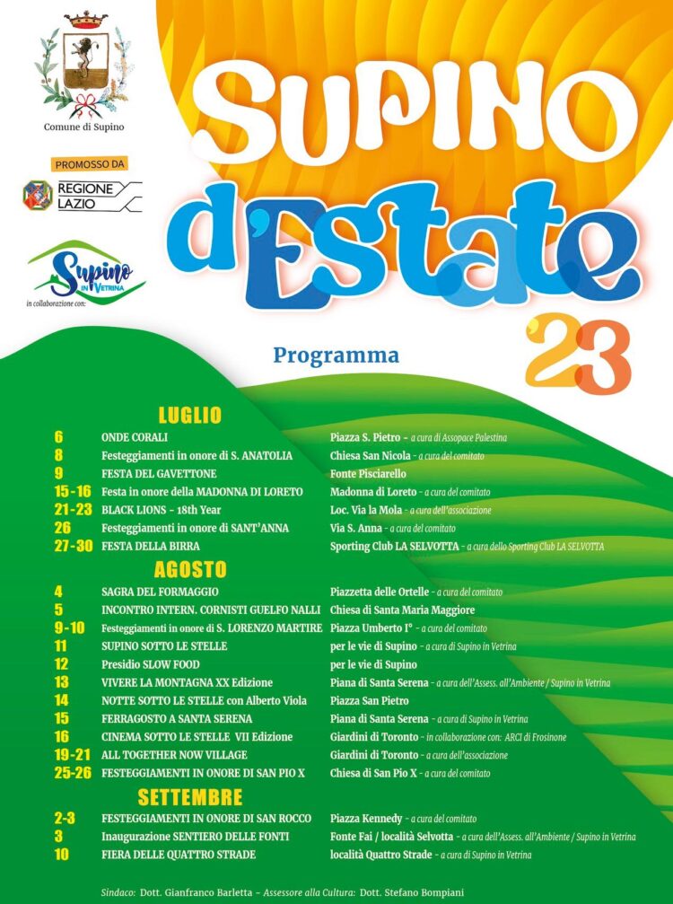 Supino Estate 2023 - Benvenuti in Ciociaria in provincia di Frosinone