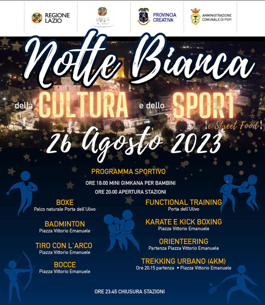 Notte Bianca della Cultura e dello Sport - Benvenuti in Ciociaria in provincia di Frosinone
